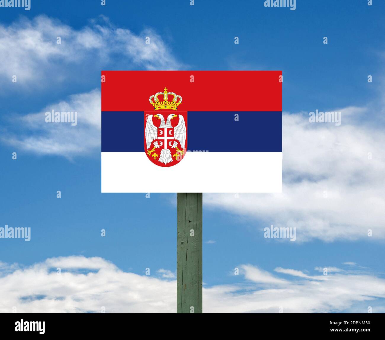 Serbia flag sign on sky Stock Photo - Alamy