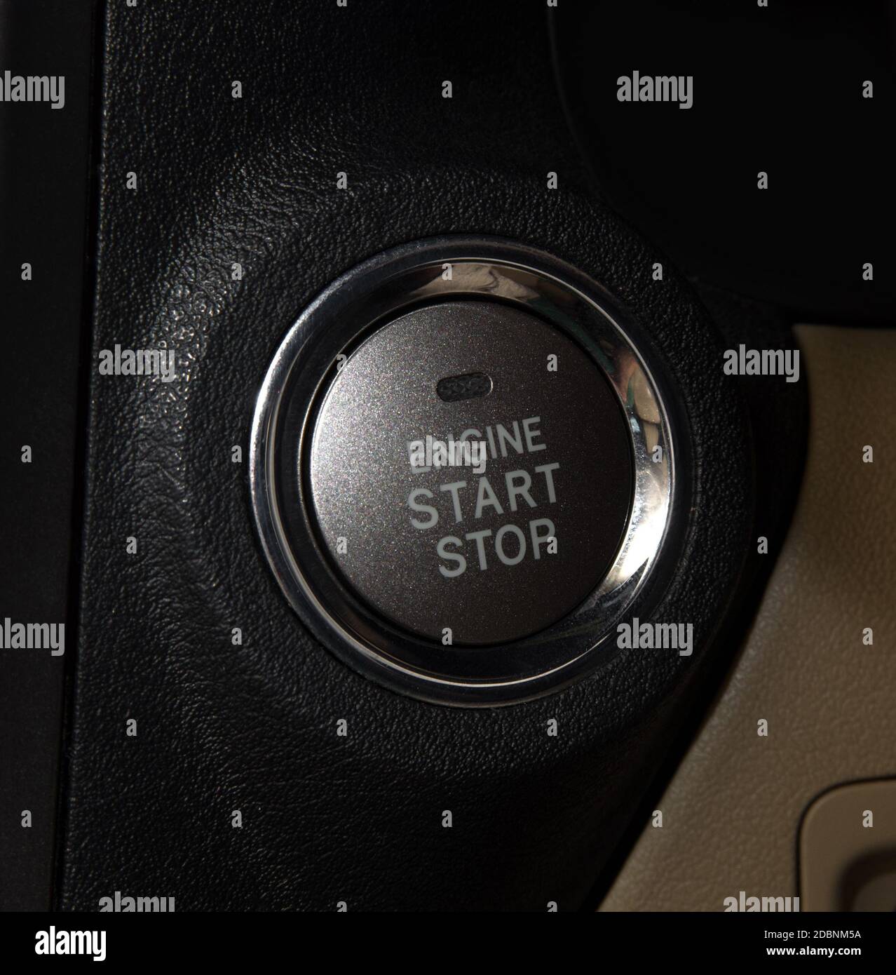 car interior .start engine button Stock Photo - Alamy