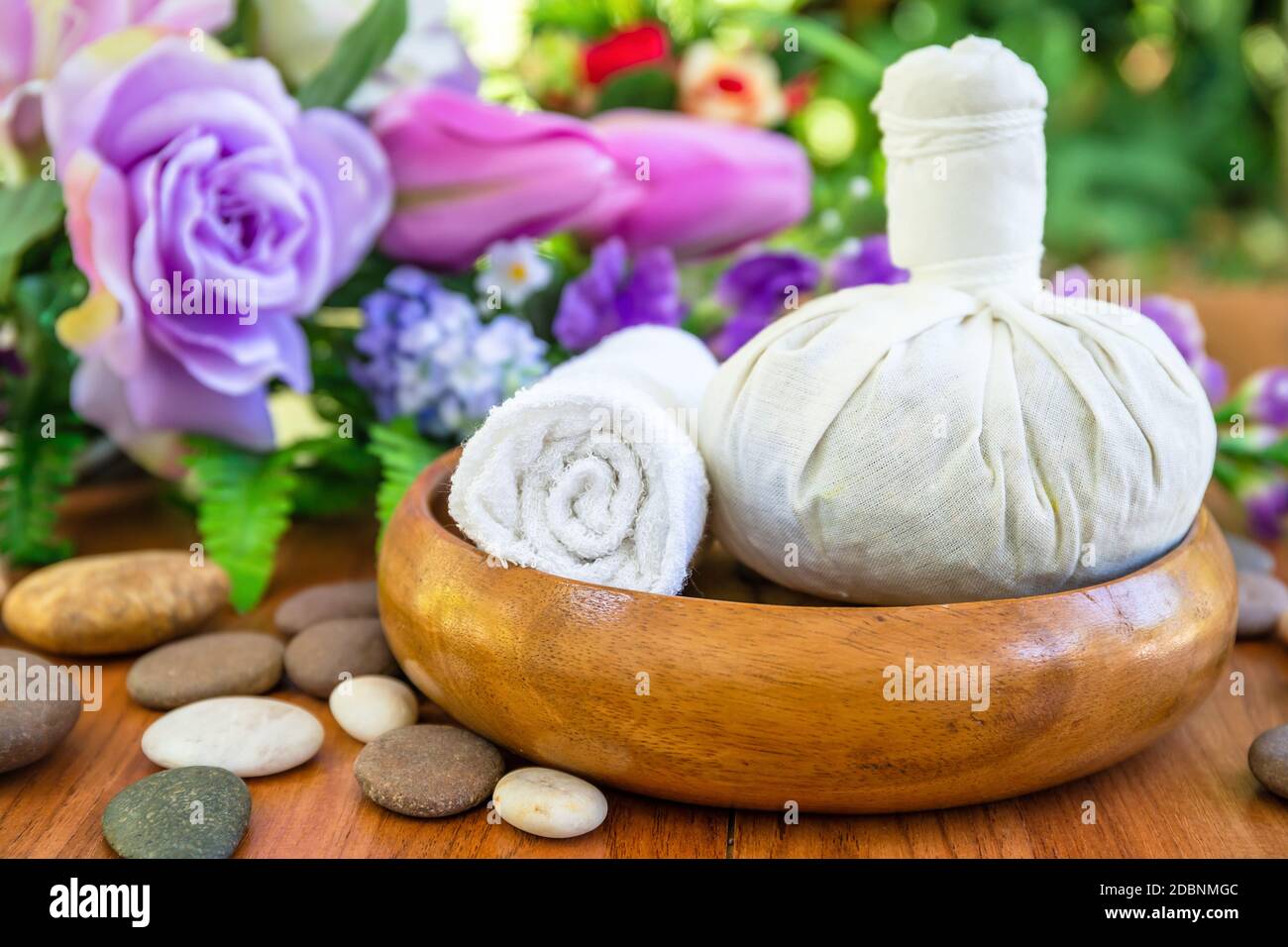 Thai Spa massage setting with thai herbal compress balls Stock Photo ...