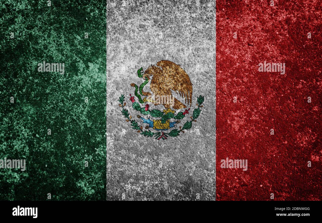 Mexico vintage flag on old hi-res stock photography and images - Alamy