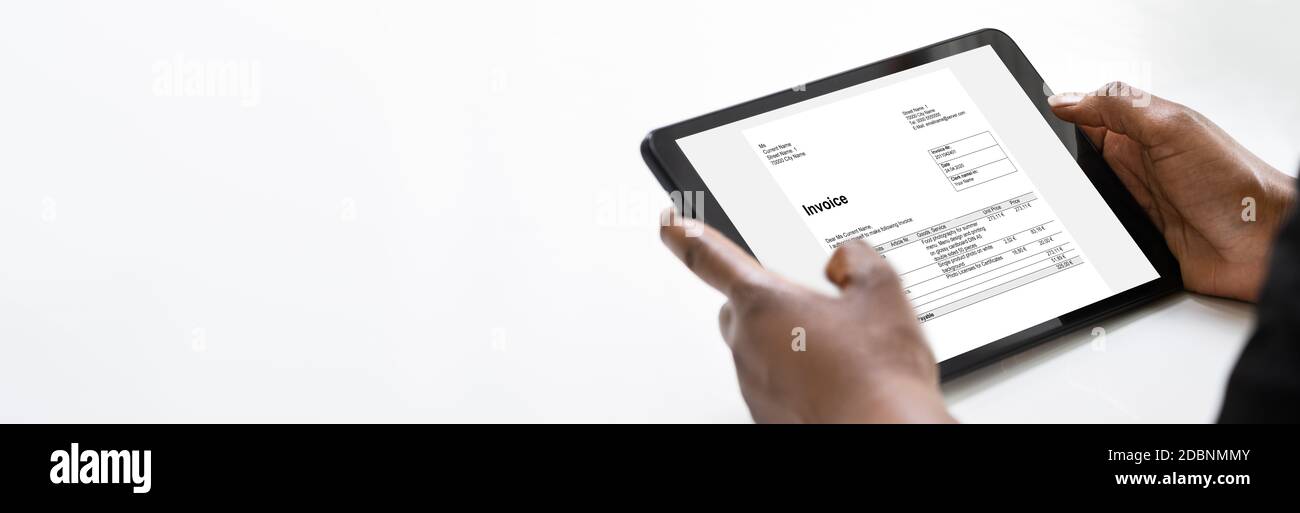 Corporate E Invoice Electronic Accounting Software On Tablet Stock ...