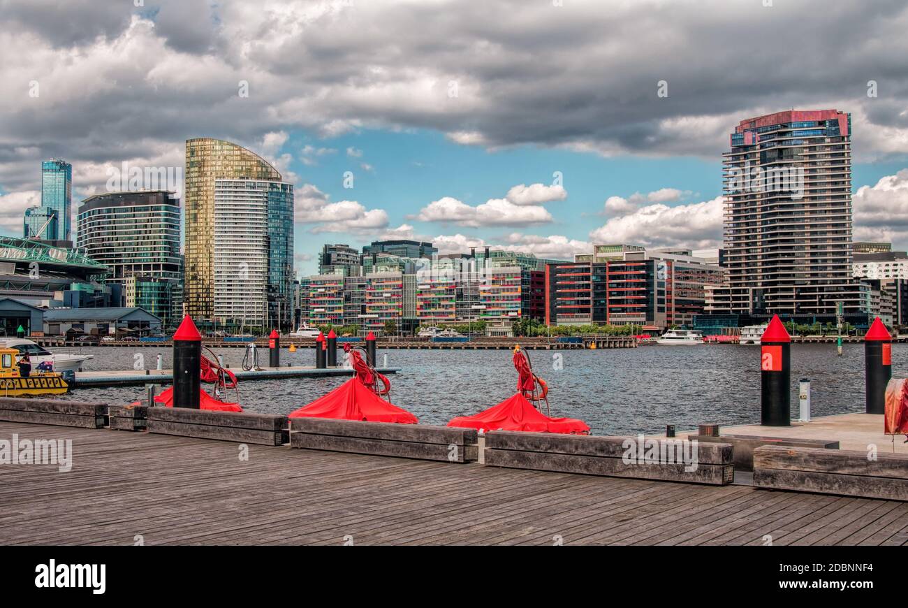 Harbor and city skyline of melbourne docklands hi-res stock photography ...