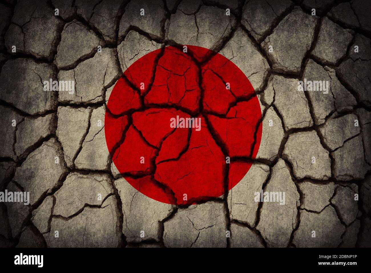 Japan flag painted on cracked soil Stock Photo - Alamy