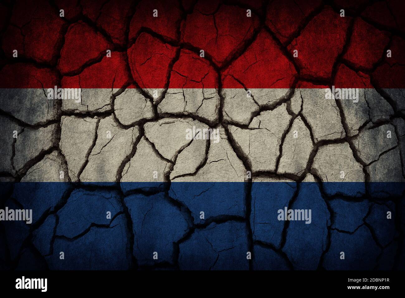 Netherlands flag painted on cracked soil Stock Photo - Alamy