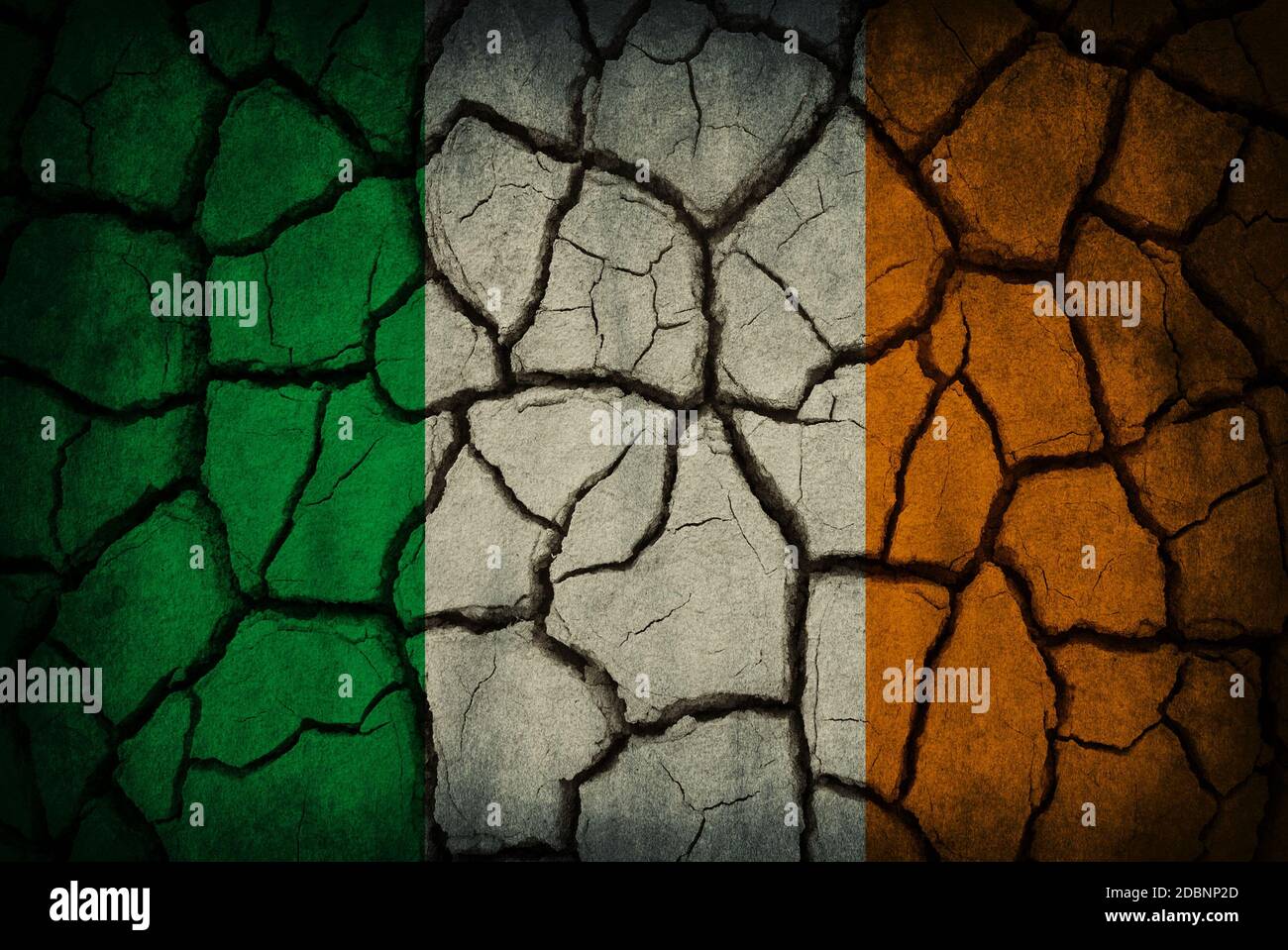 Ireland flag painted on cracked soil Stock Photo - Alamy