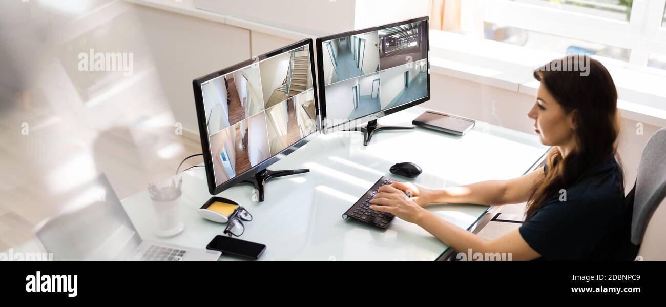 Corporate CCTV Surveillance On Multiple Monitor Screens Stock Photo - Alamy