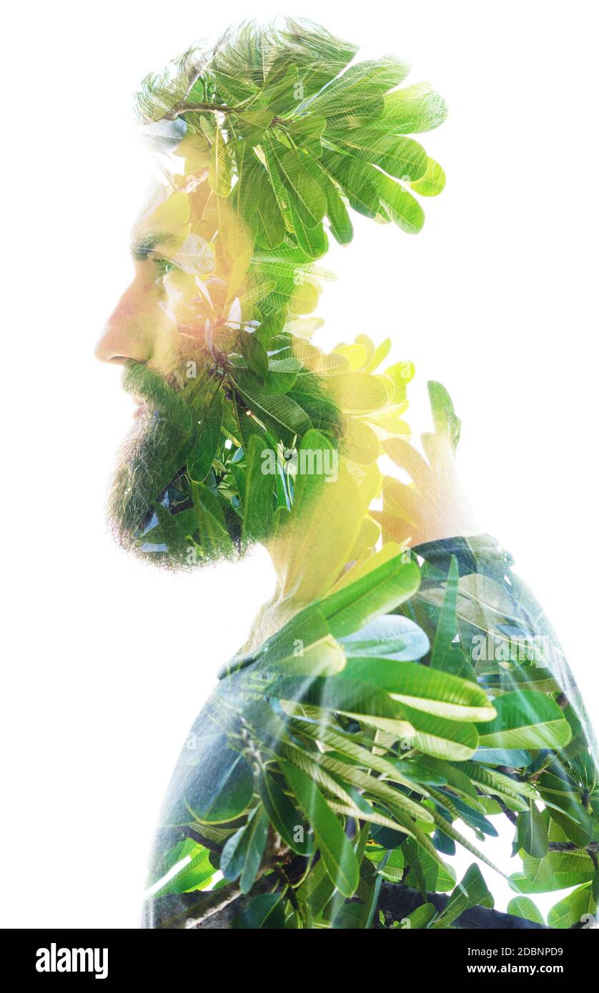 Artistic portrait created by combining two photographs Stock Photo - Alamy