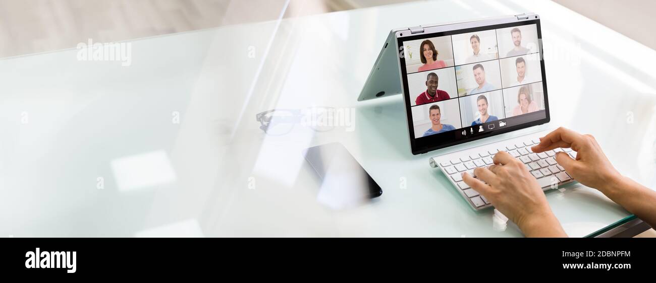 Online Video Conference Interview Call And Call Meeting Stock Photo - Alamy