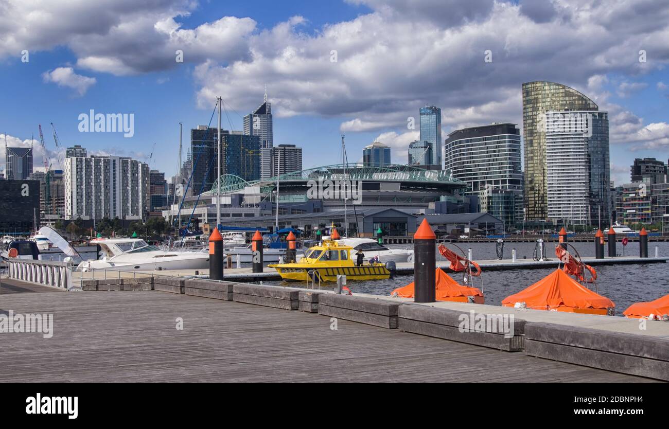 Harbor and city skyline of melbourne docklands hi-res stock photography ...