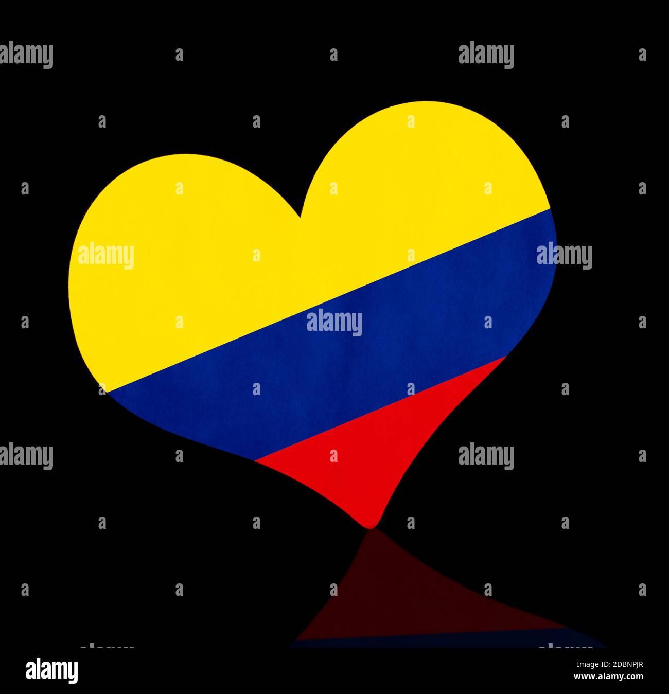 Colombia textured flag in heart shape on black Stock Photo - Alamy