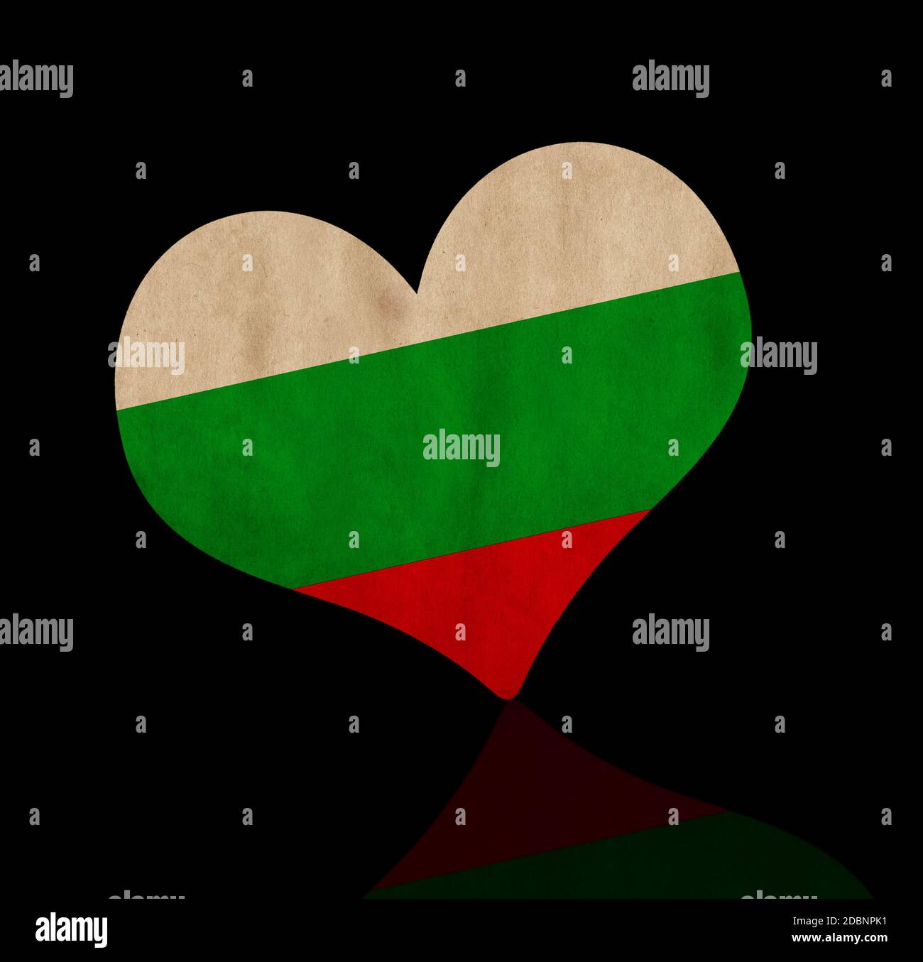 Bulgaria textured flag in heart shape on black Stock Photo - Alamy