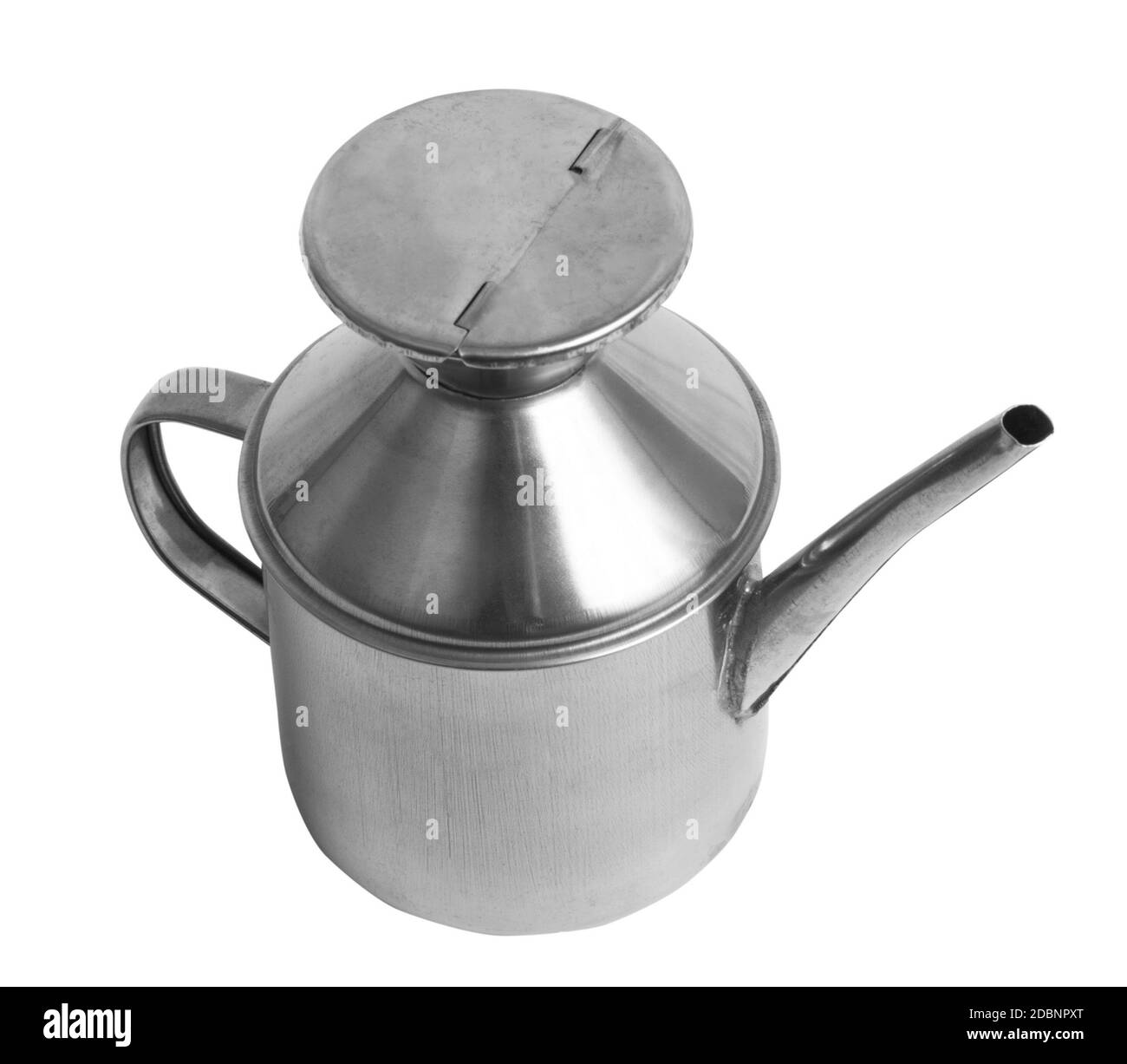 Metallic kettle closeup over white Stock Photo - Alamy