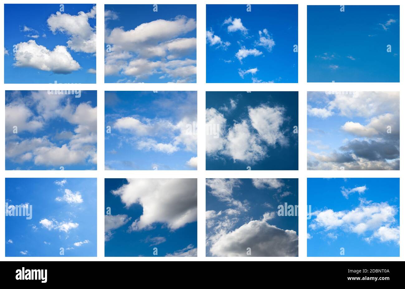 sky collage on white surface Stock Photo - Alamy