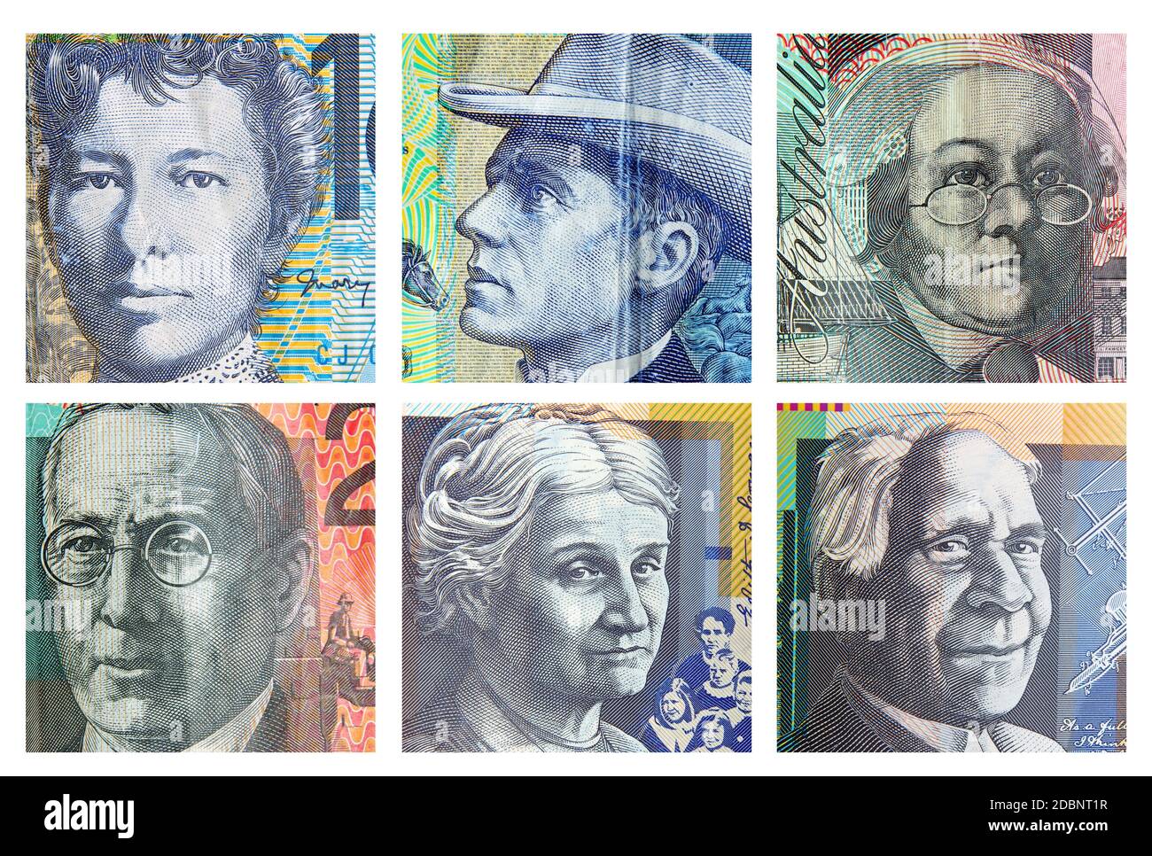 australian currency portraits collage Stock Photo - Alamy