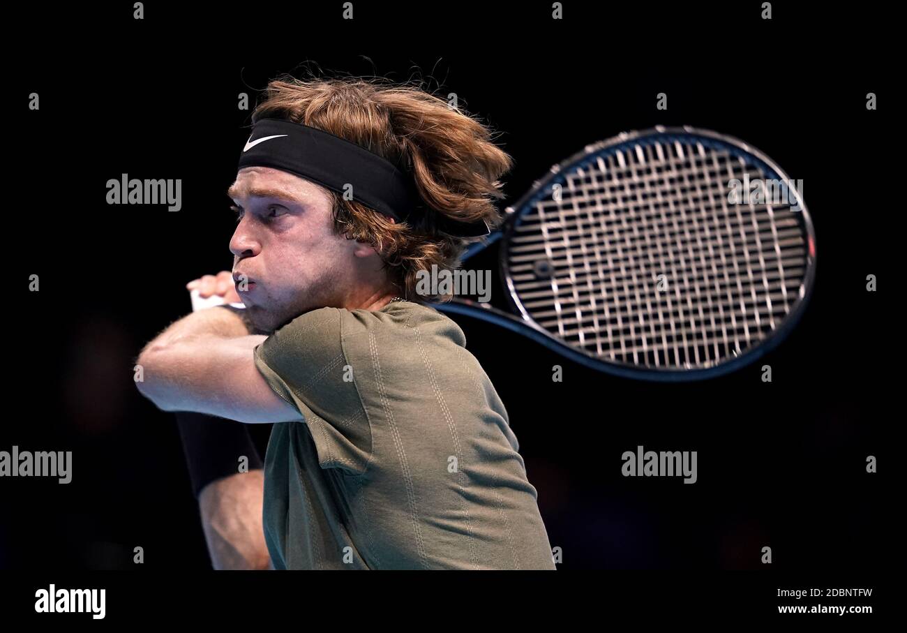 Andrey Rublev in action during his London 2020 Group match against ...