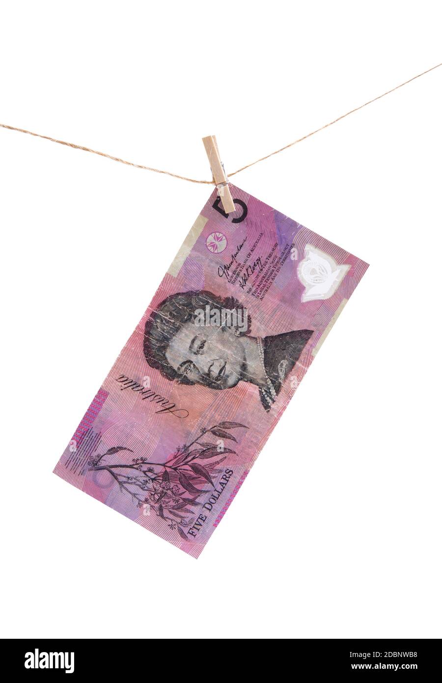 australian money hanging on rope Stock Photo - Alamy