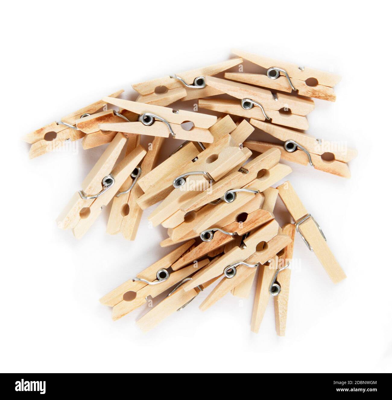 wooden pins on the white Stock Photo - Alamy