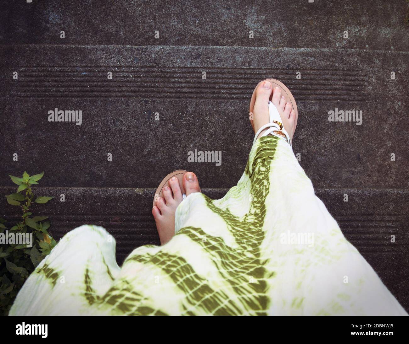 female legs top view on stairs Stock Photo - Alamy