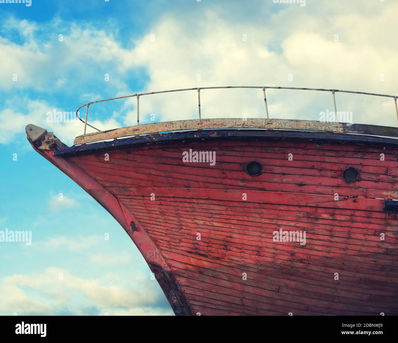 old abandoned ship deck closeup Stock Photo - Alamy