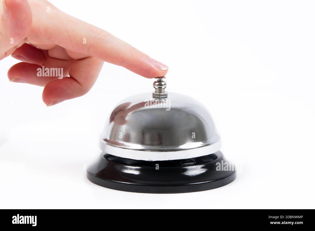 ring bell with the hand on white Stock Photo - Alamy
