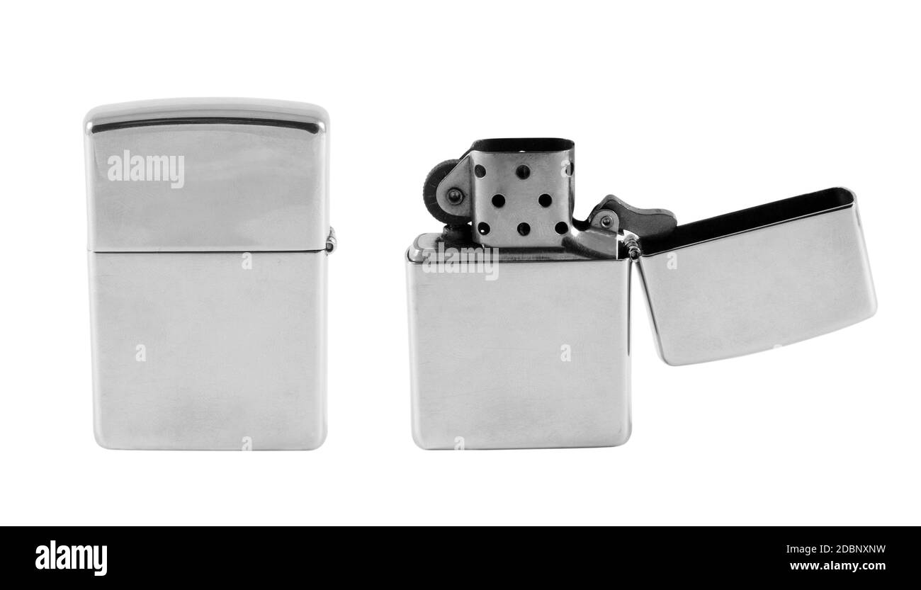 two classic lighters on white Stock Photo - Alamy