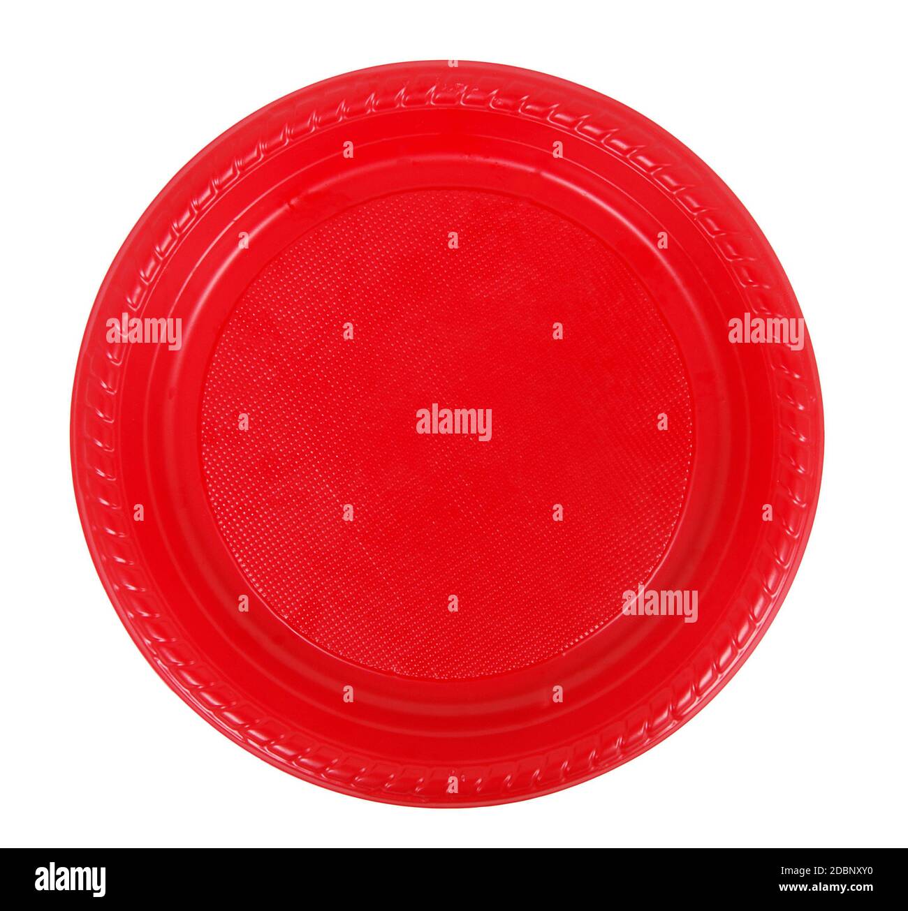 disposable red plate on white Stock Photo - Alamy