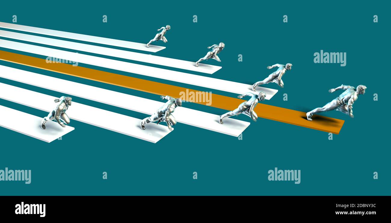 Leadership and Winning the Business Race Concept Stock Photo - Alamy