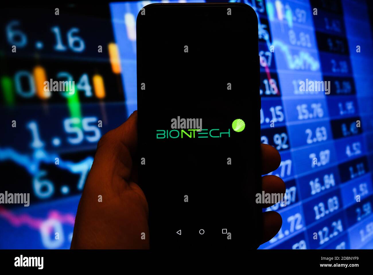 In this photo illustration a multiple exposure image shows a BIONTECH ...