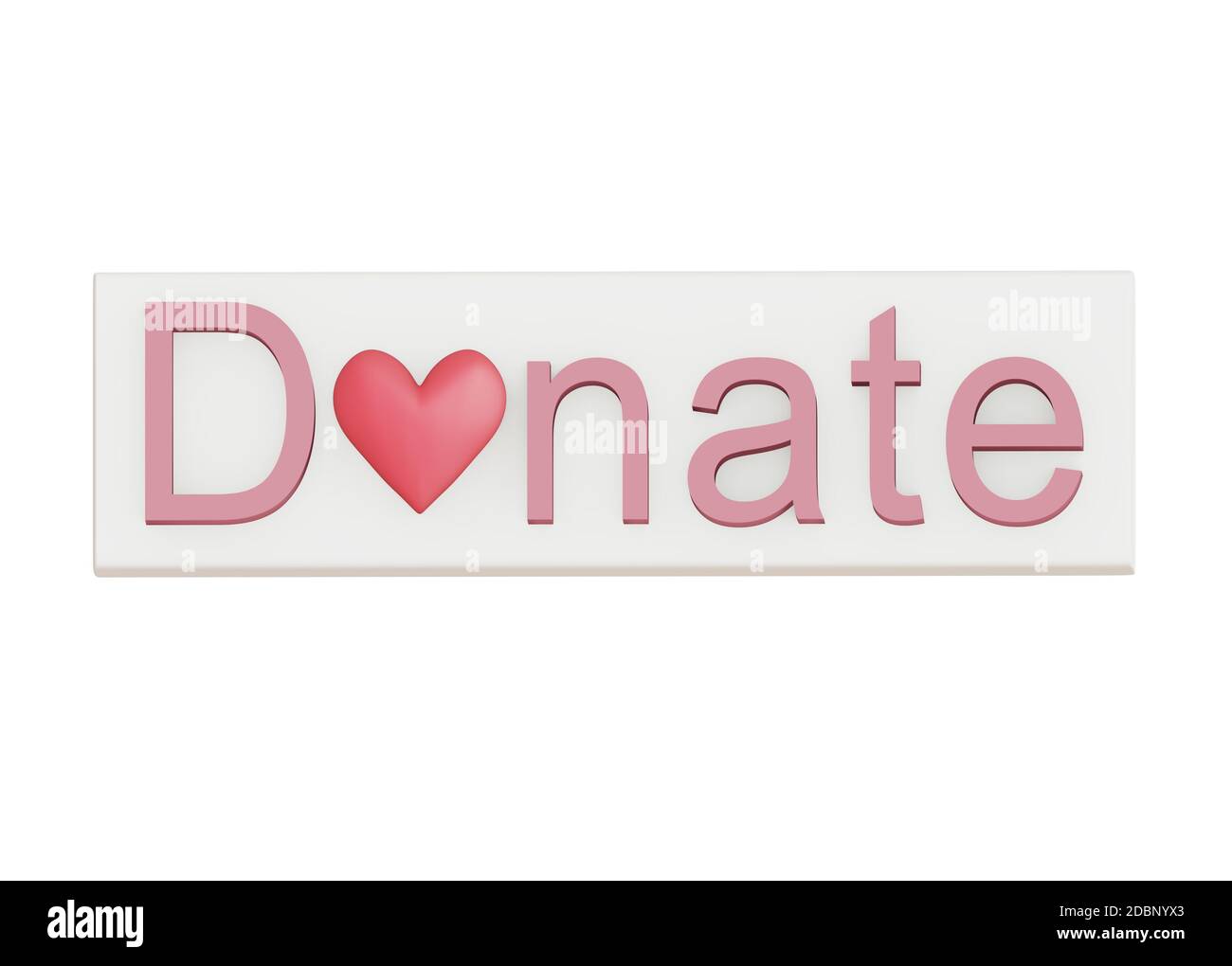 Donate Button with heart for use on web-site, donation concept. 3d ...