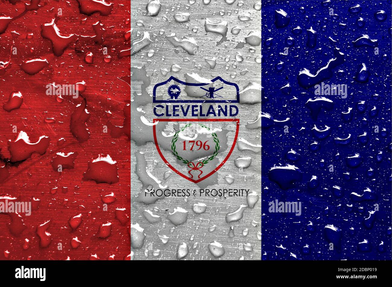 flag of Cleveland with rain drops Stock Photo - Alamy