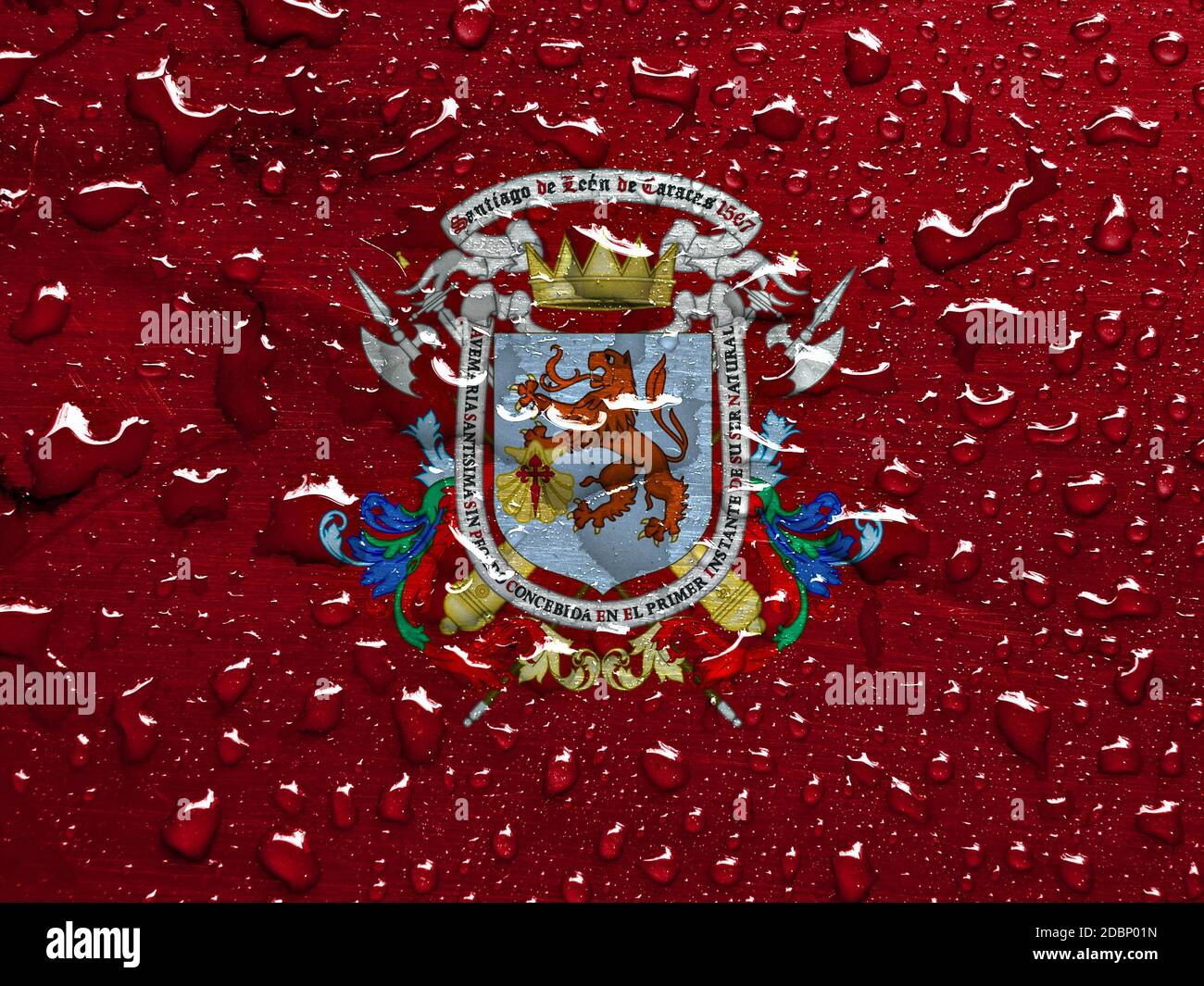 flag of Caracas with rain drops Stock Photo - Alamy