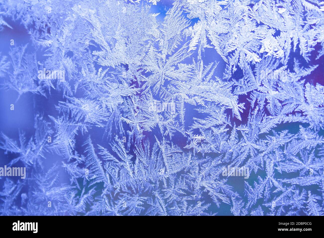 Ice crystals pattern on the window close up. Ice texture. Winter ...