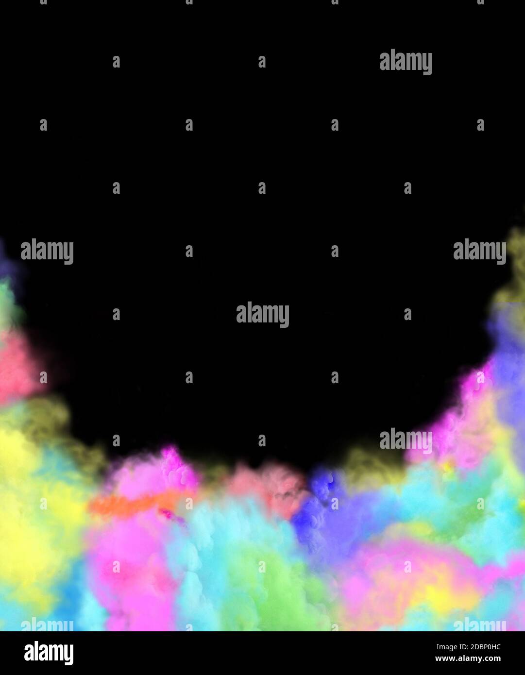 Colorful smoke with empty place for text. Colorful smoke explosion ...
