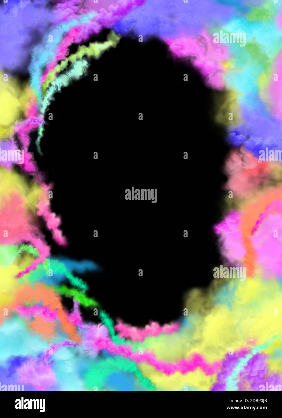 Colorful smoke with empty place for text. Colorful smoke explosion ...