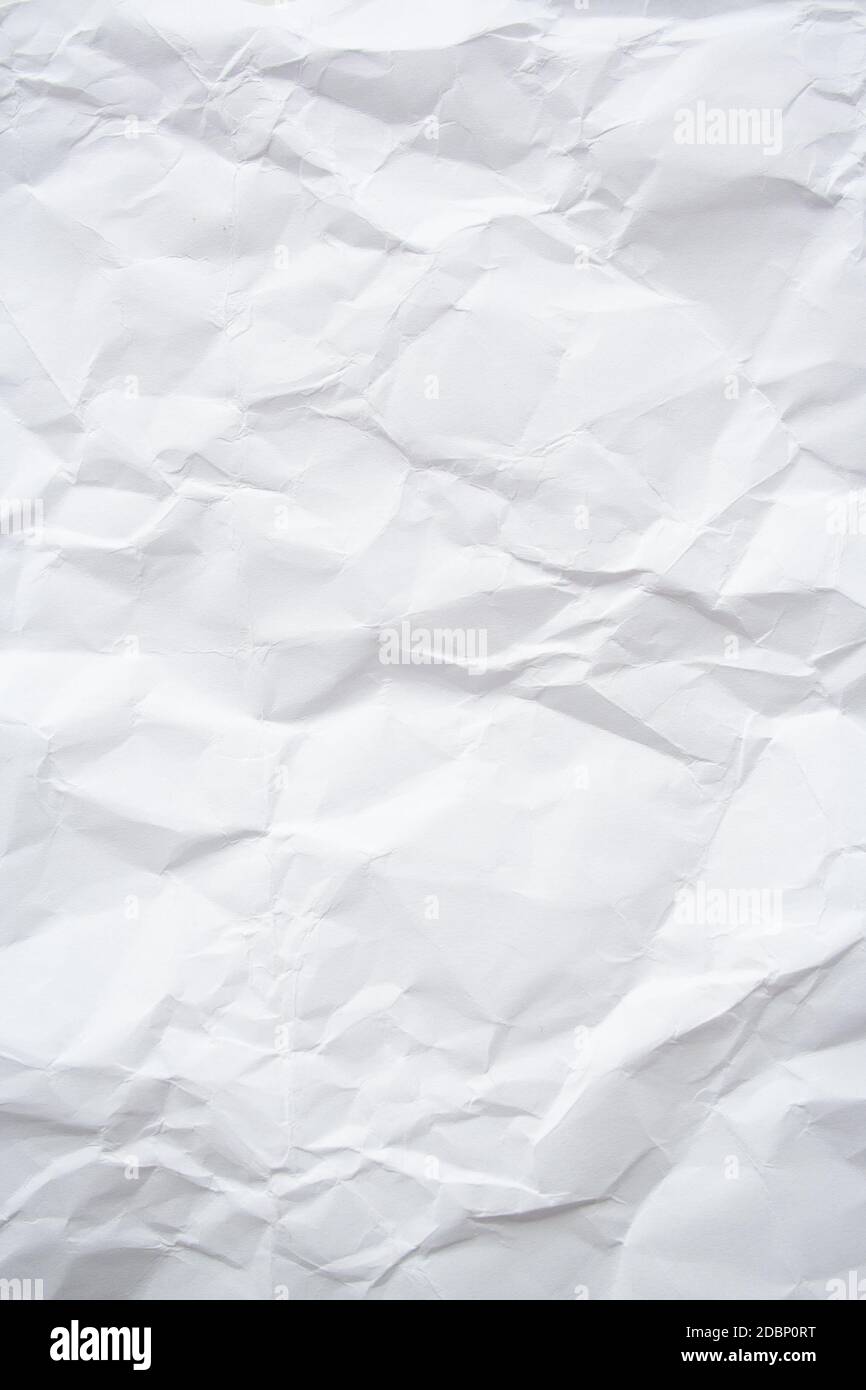 Crumpled white paper texture. Crushed paper abstract background Stock ...
