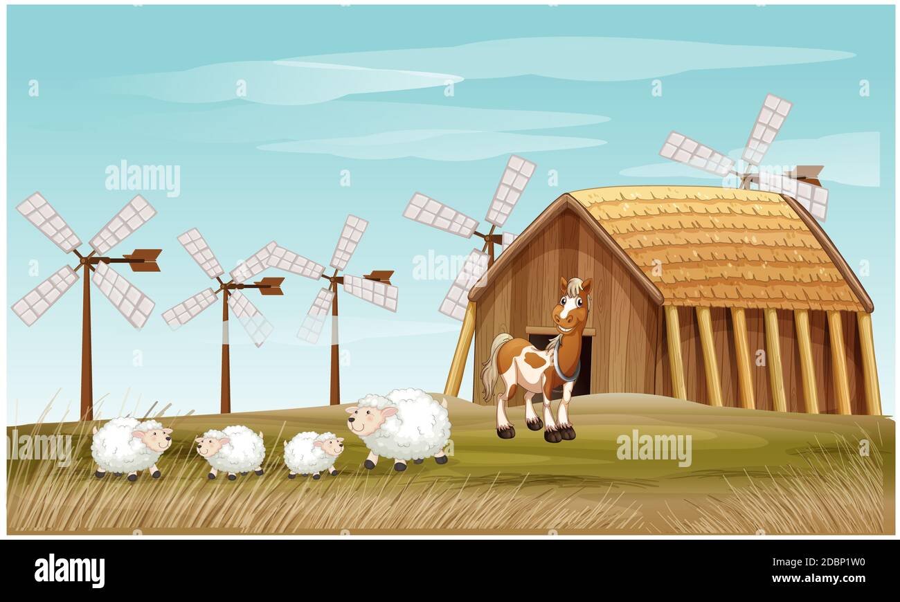 Sheep and cattle grazing Cut Out Stock Images & Pictures - Alamy