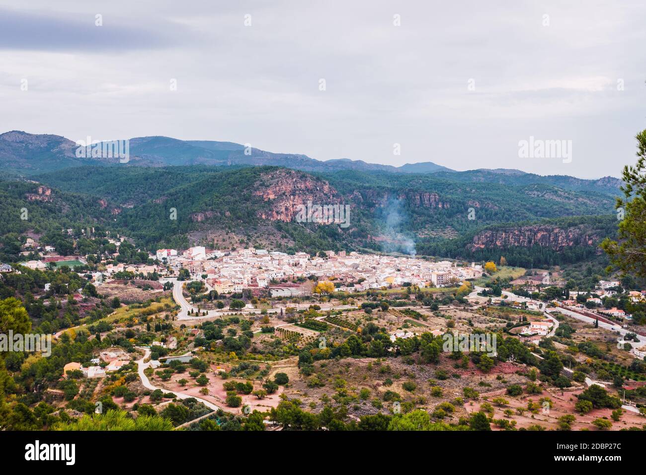 View of the mountain town of Olocau, in Valencia Stock Photo - Alamy