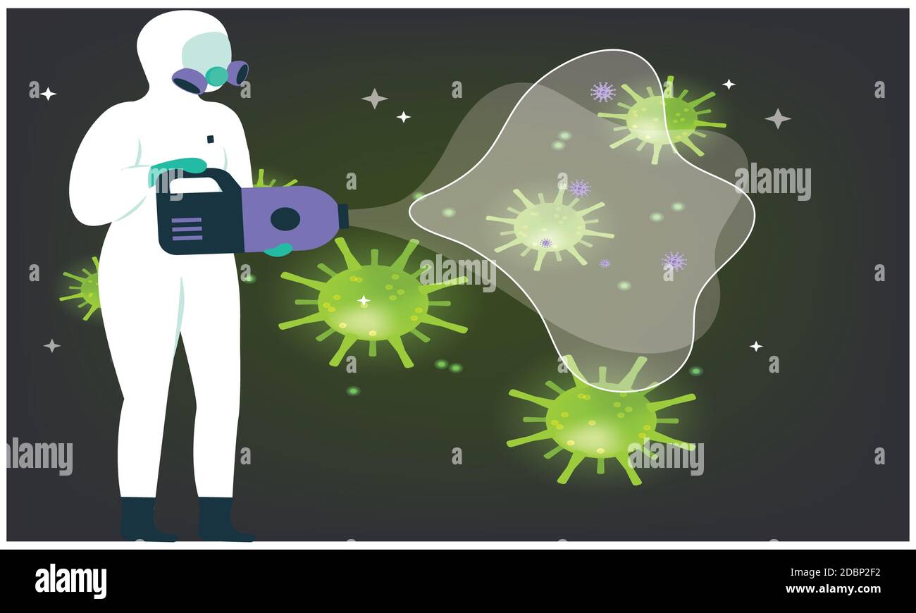 chemical spray to remove bacteria from environment Stock Photo - Alamy