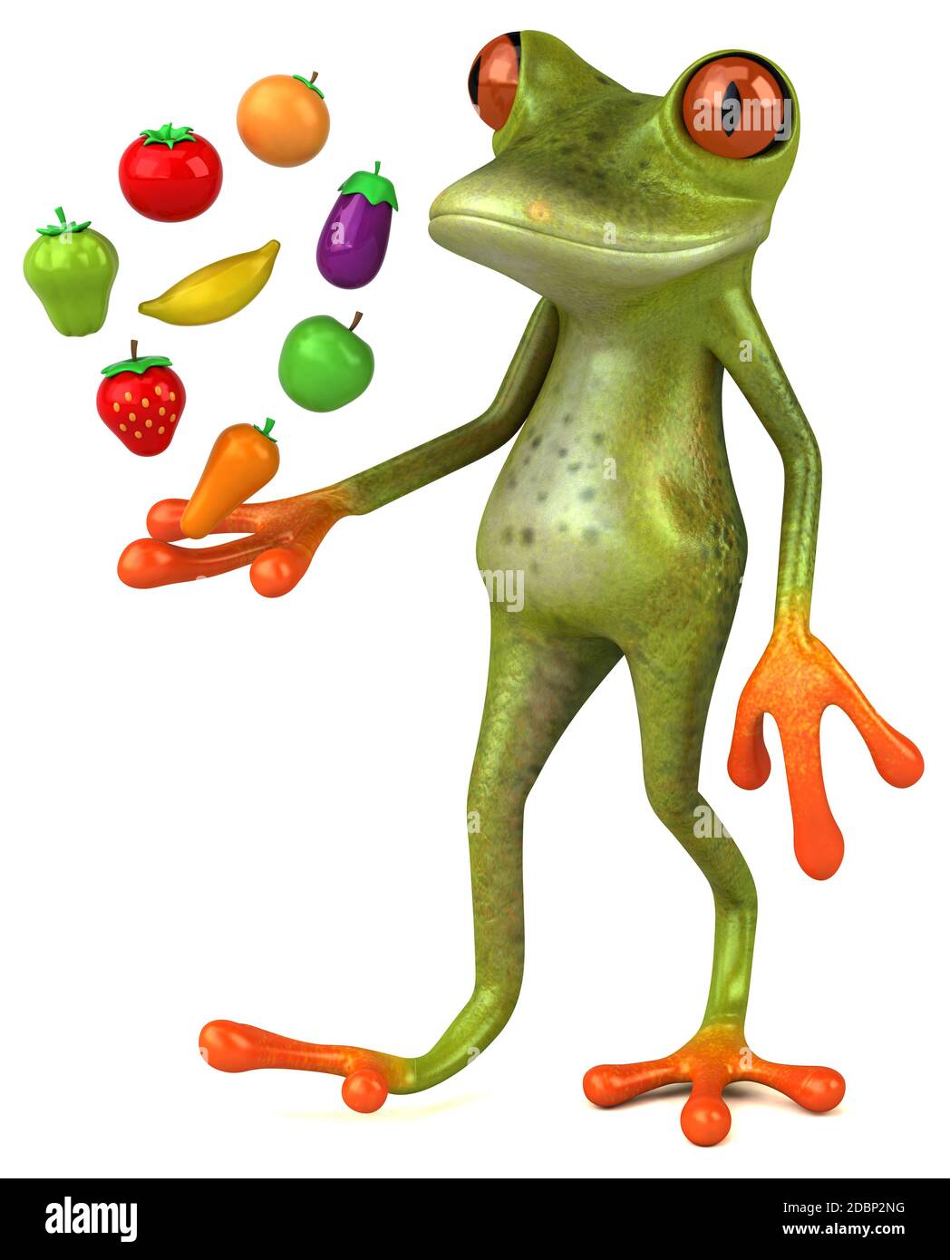 Fun frog - 3D Illustration Stock Photo - Alamy