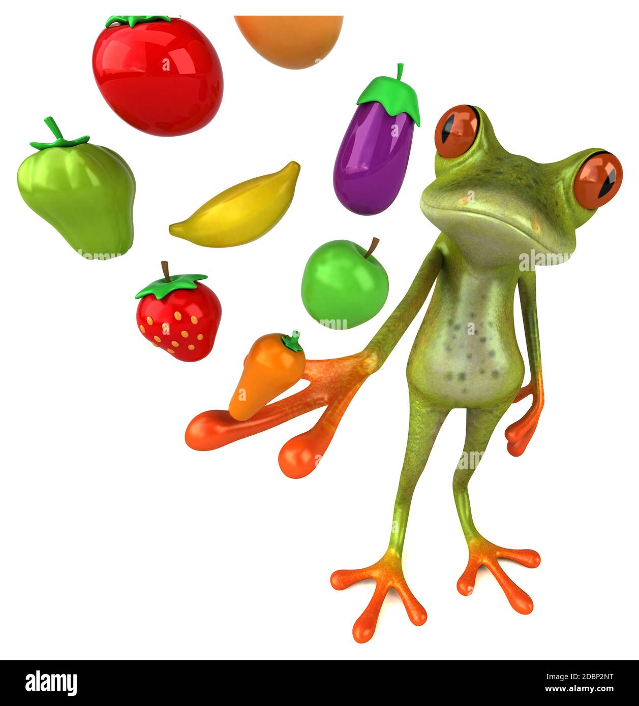 Fun frog - 3D Illustration Stock Photo - Alamy