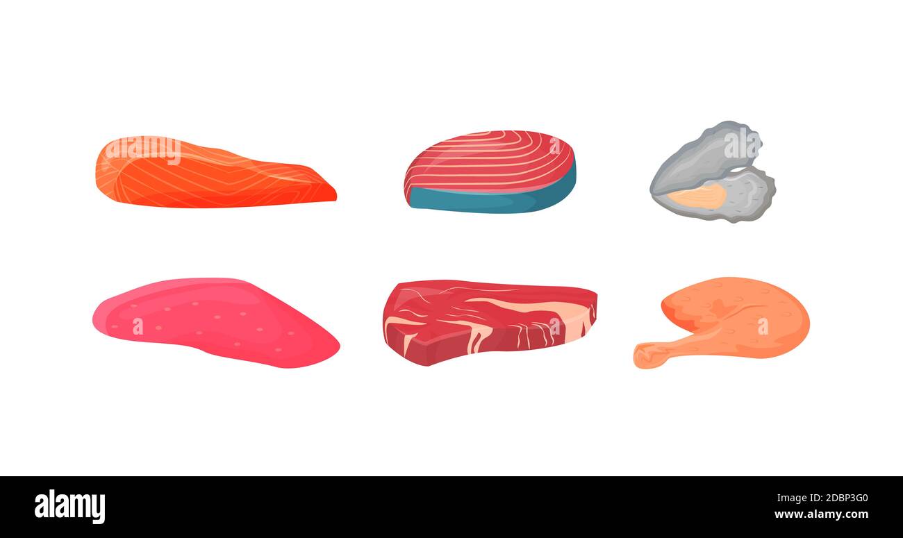 Raw meat fish and poultry Cut Out Stock Images & Pictures - Alamy