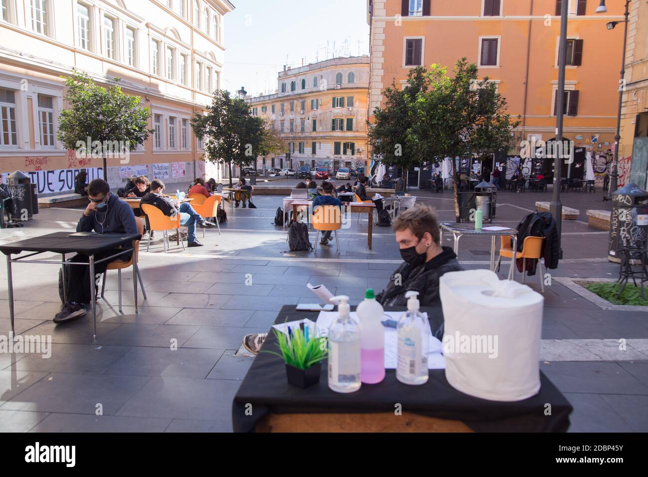 Roma, Italy. 17th Nov, 2020. Some university students in Rome, have ...