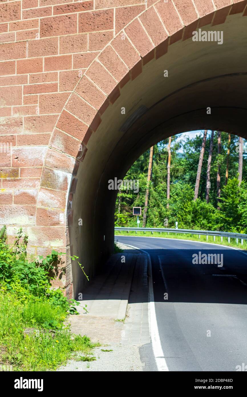 part of a sandstone enclosure of a railway tunnel Stock Photo - Alamy