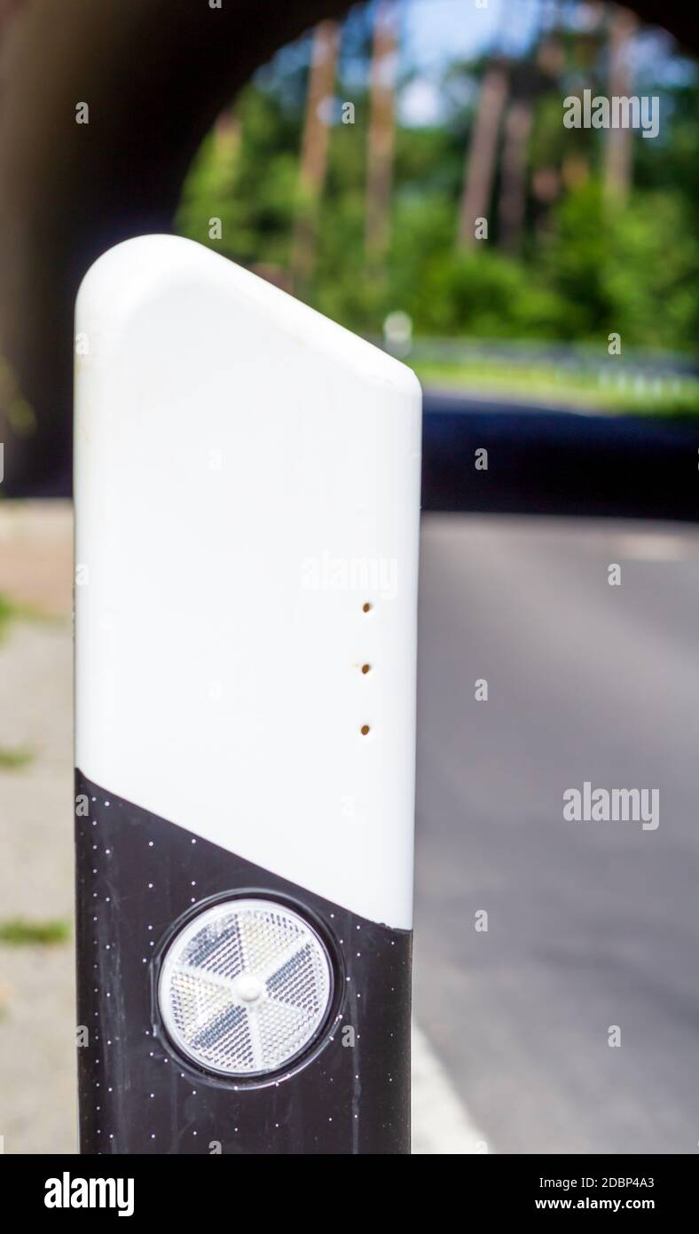 reflector post at the roadside, with three ventilation holes Stock ...