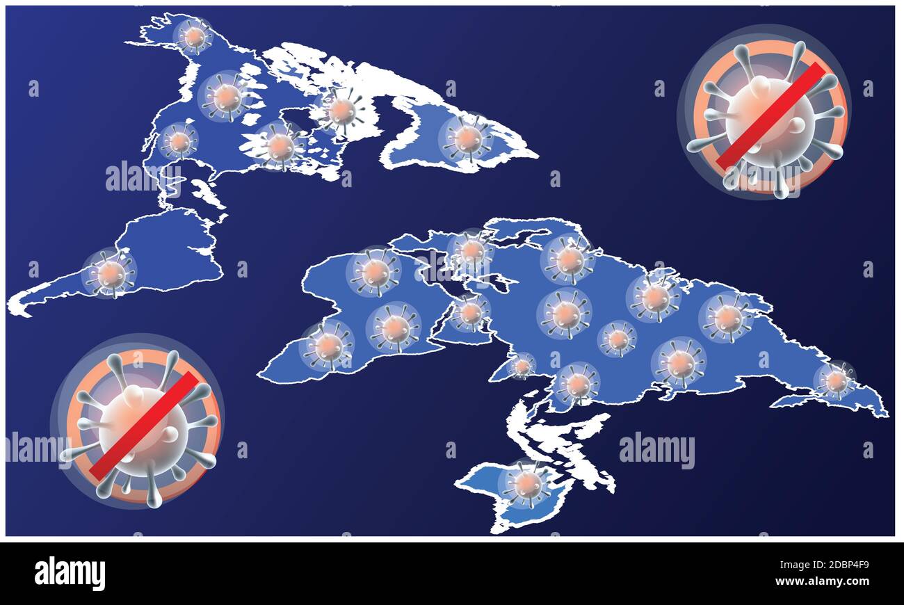 corona virus infection spread to different countries of the world Stock ...