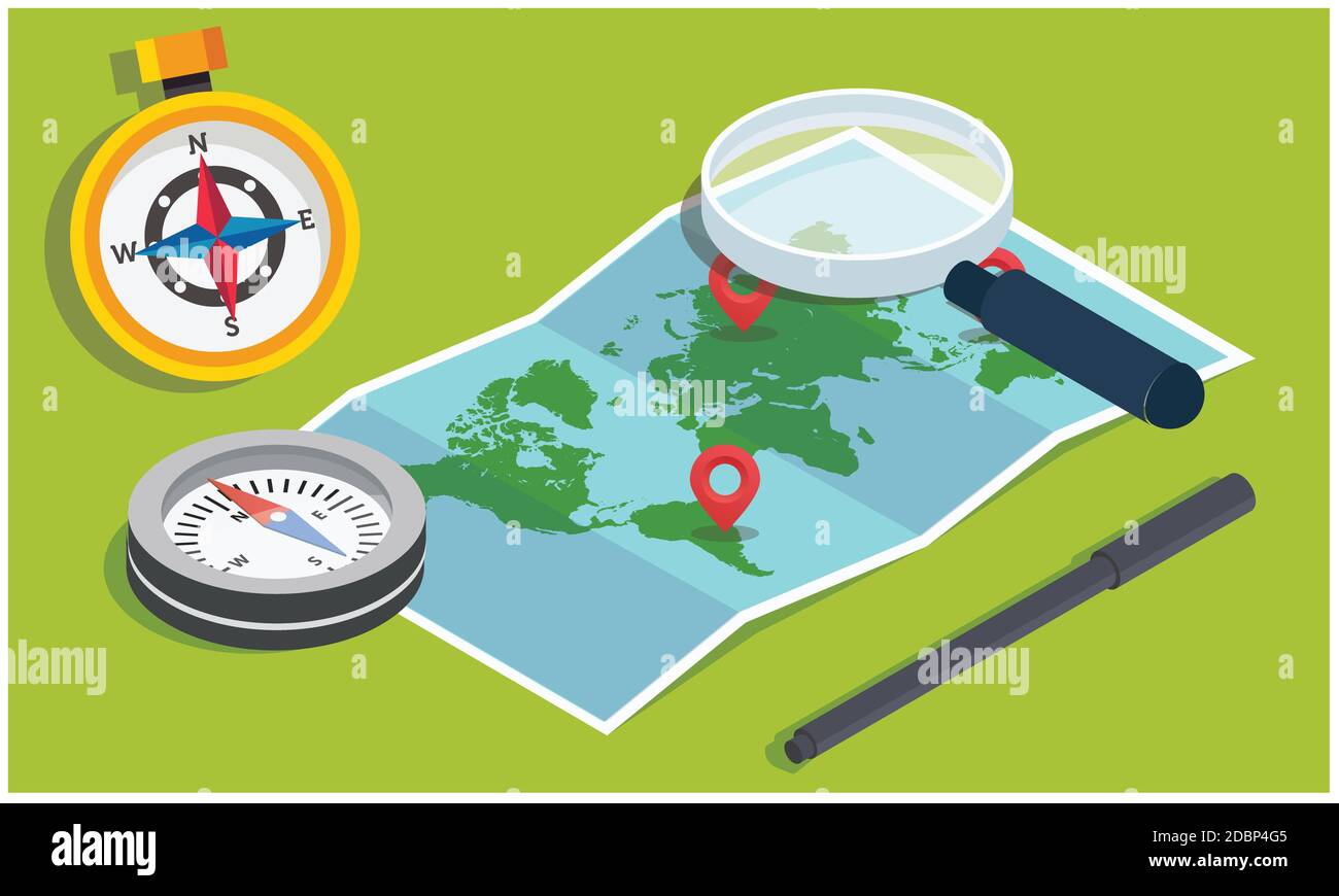 Compass glass globe Cut Out Stock Images & Pictures - Alamy