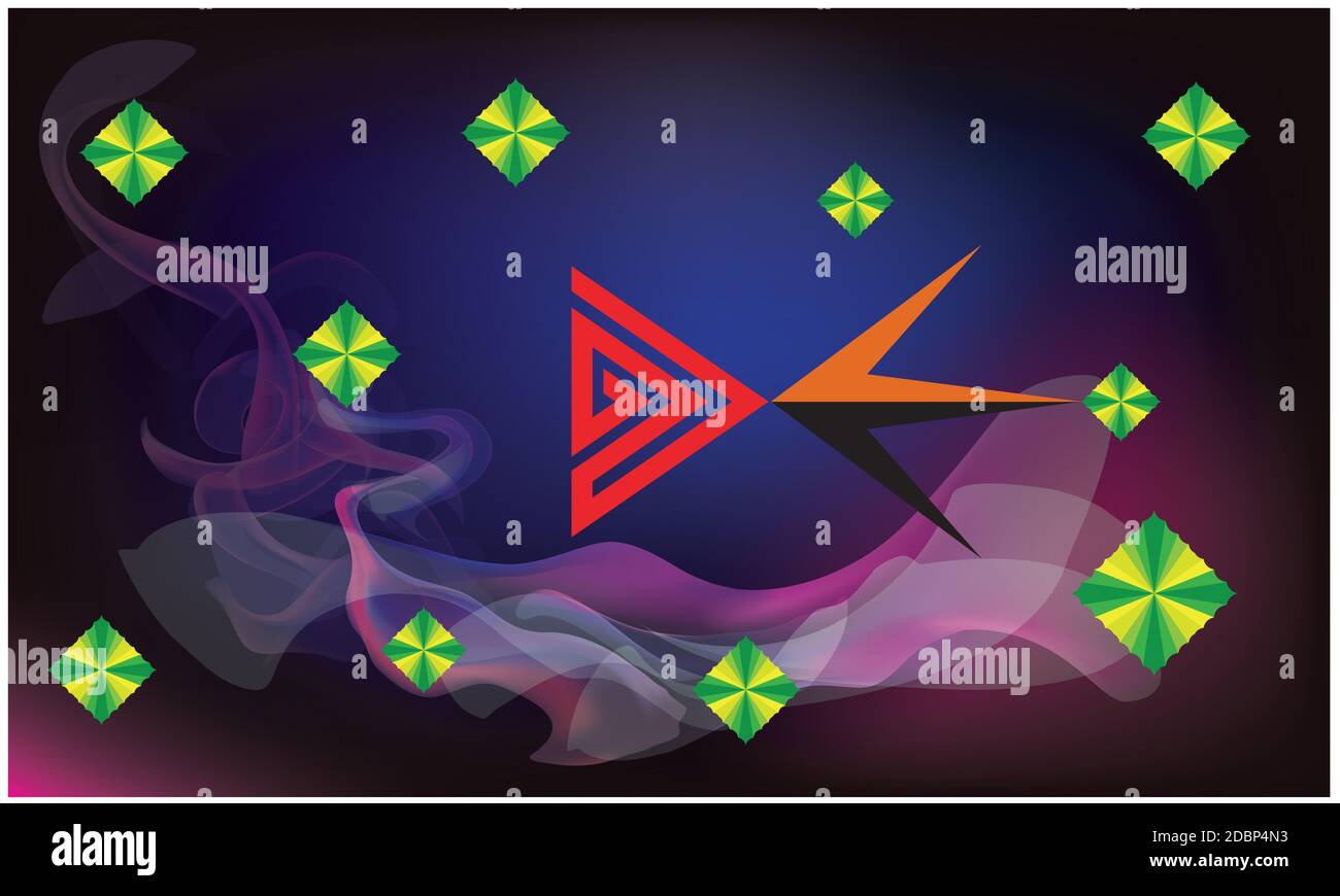 Arrow and abstract play button on tricolor background Stock Photo - Alamy