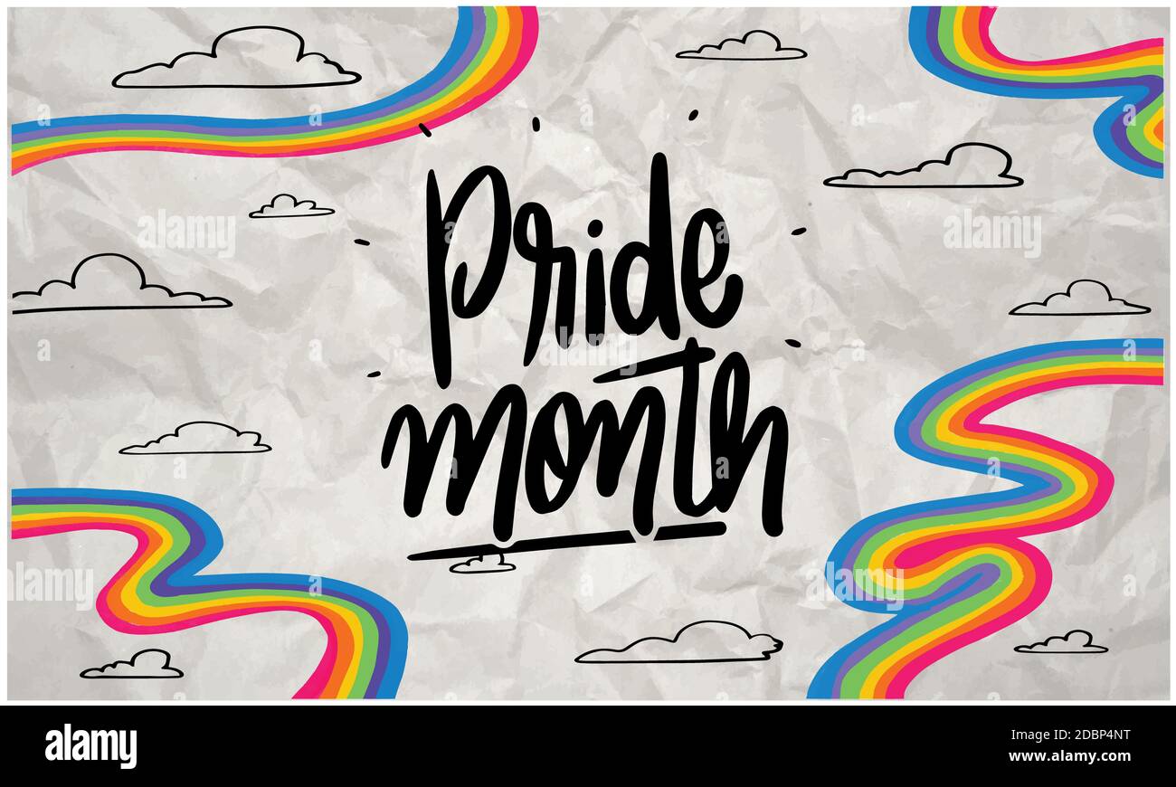 Pride Month Gift tag on wrinkles Paper Stock Photo - Alamy