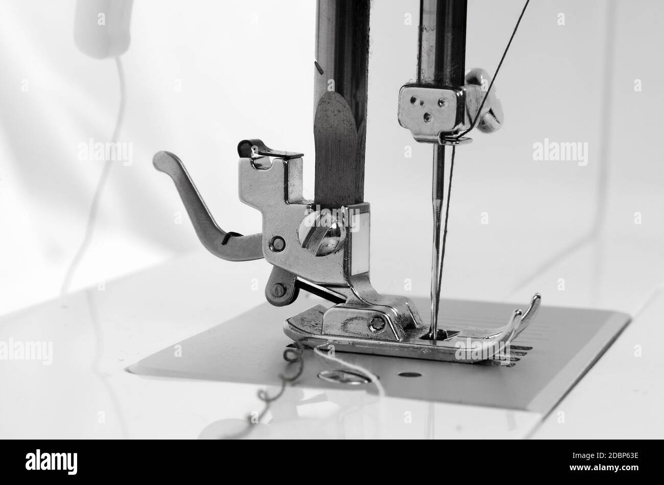 sewing machine details closeup Stock Photo - Alamy