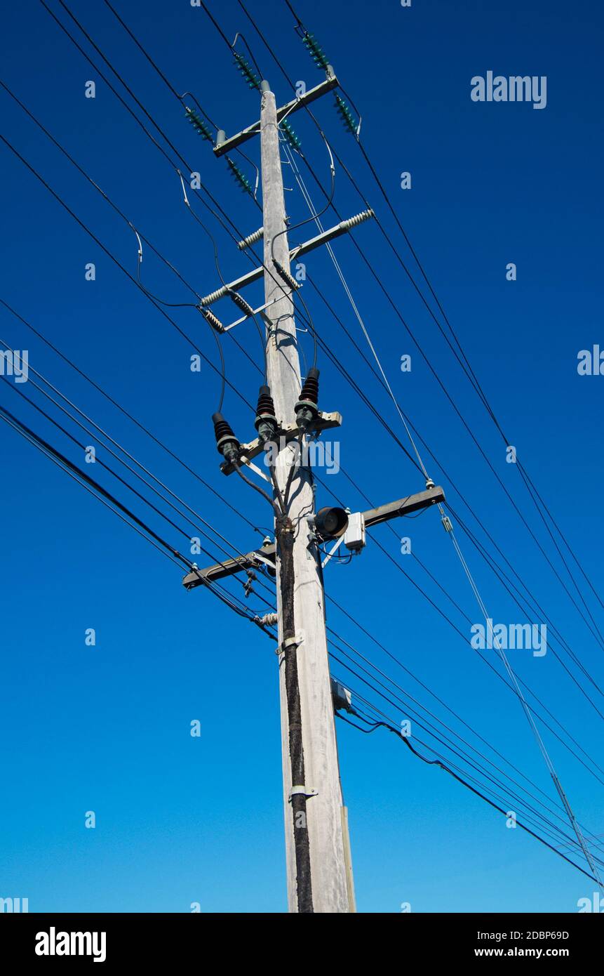 power lines closeup details outdoors Stock Photo - Alamy